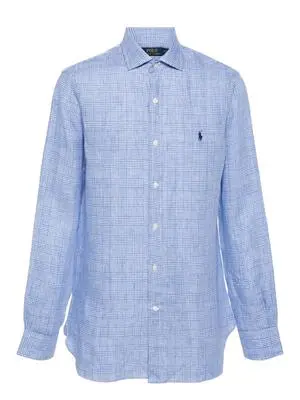 Polo Ralph Lauren Check-pattern Linen Shirt - Blue