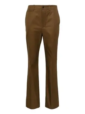 Saint Laurent Straight-leg Cotton Trousers - Brown