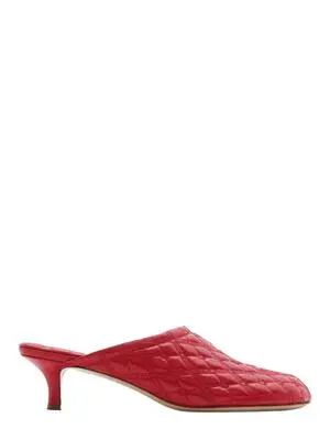 Burberry Quilted Mules - Red