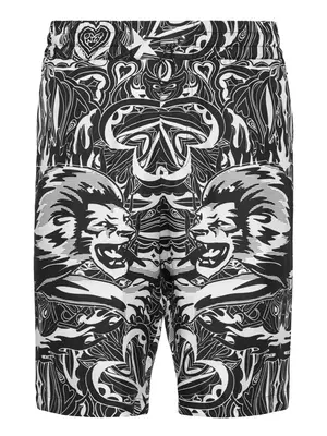 Philipp Plein Circus Silk Shorts - Black