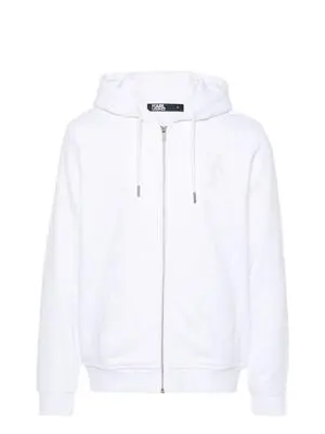 KARL LAGERFELD Ikonik Karl-Print Zipped Hoodie