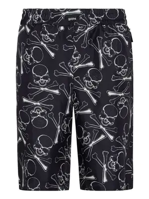 Philipp Plein Skull-print Silk Shorts - Black