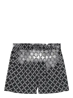 Michael Kors Logo-print Satin Shorts - Black