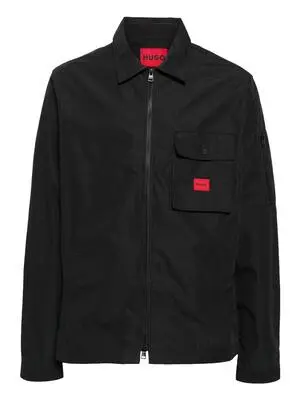 Hugo Logo-appliqué Shirt Jacket Black