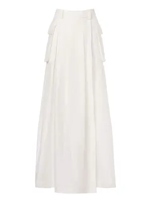 Alberta Ferretti High-waist Cargo Maxi Skirt - White
