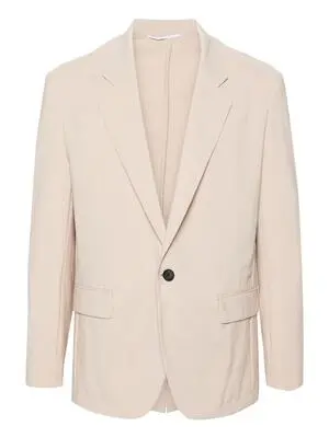 Hugo Seersucker Single-breasted Blazer - Neutrals