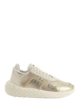 GIUSEPPE ZANOTTI Urchin Crocodile-embossed Sneakers - Gold