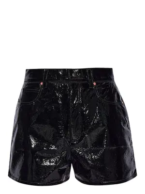 Casablanca Faux-leather Shorts - Black