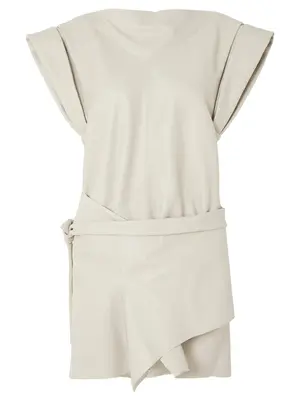 Isabel Marant Bernadette Belted Leather Mini Dress - Off-white