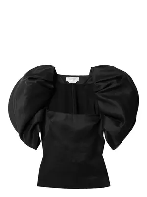 Gabriela Hearst Ceri Linen Top - Black