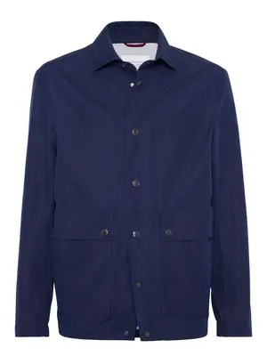 Brunello Cucinelli Linen-silk Shirt Jacket - Blue