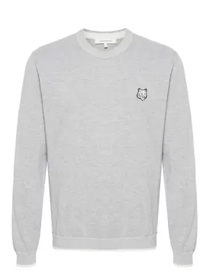 Maison Kitsuné Fox-motif Knitted Jumper - Grey