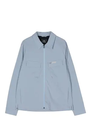Paul Smith Logo Debossed Zip-up Jacket - Blue