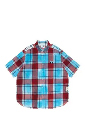 AAPE BY *A BATHING APE® Logo-appliqué Plaid Shirt - Red