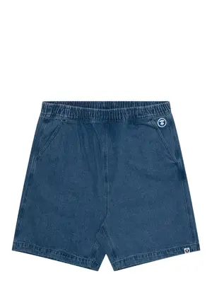 AAPE BY *A BATHING APE® Logo-embossed Denim Shorts - Blue