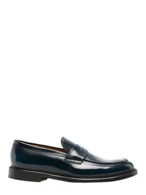DOUCAL'S Leather Penny Loafers - Black