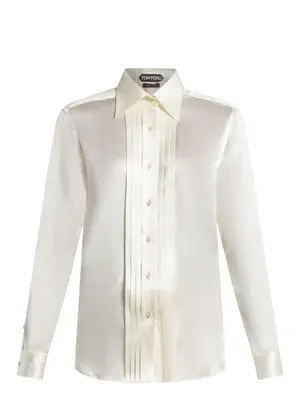 TOM FORD Pleated Silk Shirt - White