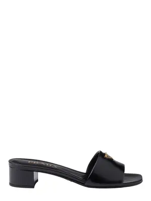 Prada 35mm Logo-appliqué Sandals - Black