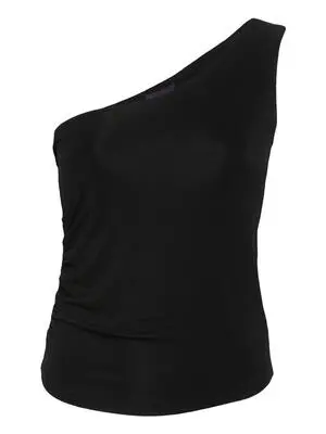Ralph Lauren Tonal Stitching One-shoulder Top - Black