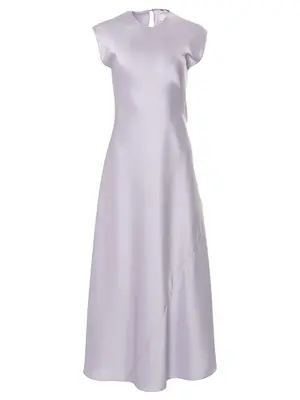 Carolina Herrera Cap-sleeve Satin Midi Dress - Purple