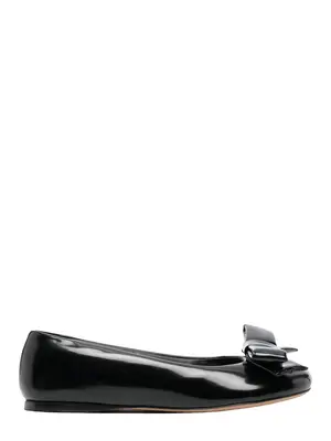 Loewe Puffy Leather Ballerina Pumps - Black