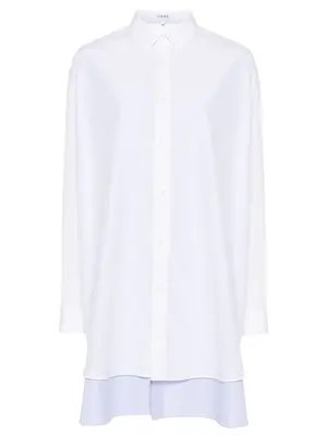 Loewe Layered Poplin Shirt Dress - White