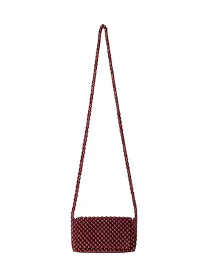 0711 TBILISI Mini Carla Beaded Crossbody Bag - Red