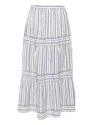 Polo Ralph Lauren Striped A-line Midi Skirt - Blue