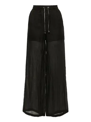 Lorena Antoniazzi Semi-sheer Straight-leg Trousers - Black