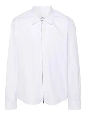 COURREGES Zip-up Cotton Shirt - White