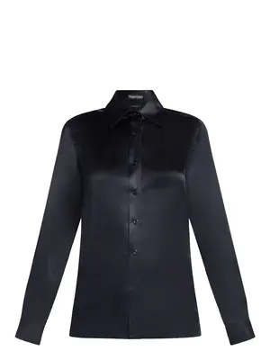 TOM FORD Silk-charmeuse Shirt - Black