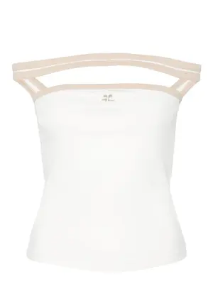 COURREGES Hyperbole Contrast Sleeveless Top - White