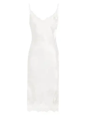 Coperni Cymatics Floral-jacquard Slip Dress - White