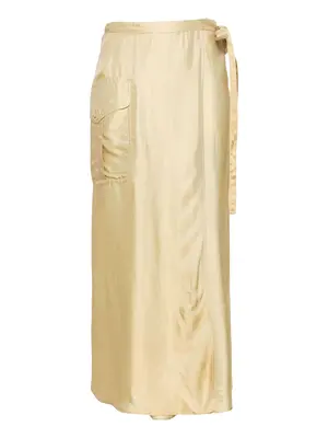 Aspesi Metallic Wrap Cargo Skirt - Yellow
