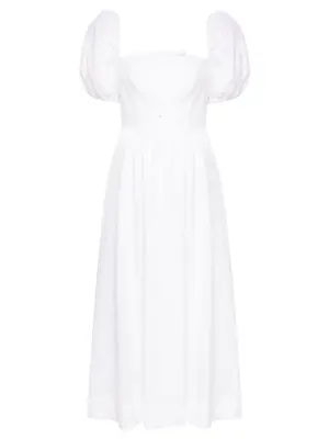 REFORMATION Marella Linen Midi Dress - White