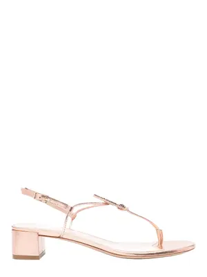 Giorgio Armani 35mm Laminated Leather Sandals - Pink