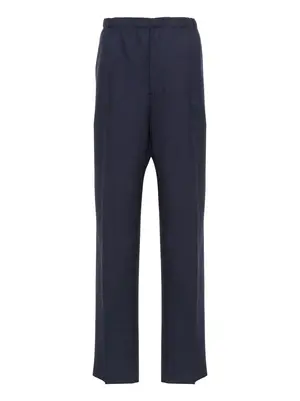 Fendi Virgin Wool Straight-leg Trousers - Blue