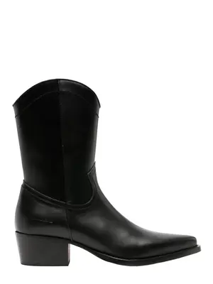 Dsquared2 Western Leather Ankle Boots - Black