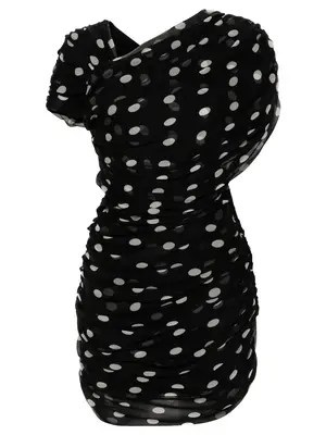 Saint Laurent Polka-dot Mini Dress - Black
