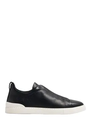 Zegna Triple Stitch Low-top Sneakers - Black