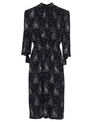 Prada Graphic-print Crepe Shirtdress - Black