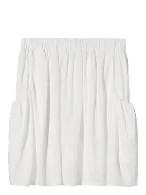 B+AB Textured A-line Miniskirt - White