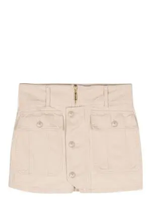 Liu Jo Panelled Denim Mini Skirt - Neutrals
