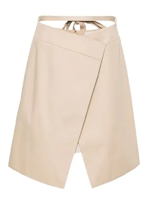 PATOU Wrap-design Cotton Skirt - Neutrals