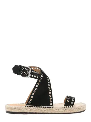 Isabel Marant Illya Eyelet Detailing Espadrilles - Black