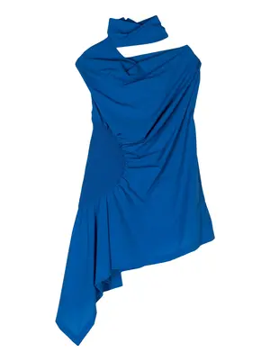 Issey Miyake Eye Of The Bean Asymmetric Blouse - Blue