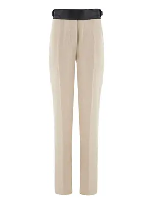 FERRAGAMO Tailored Linen Trousers - Neutrals