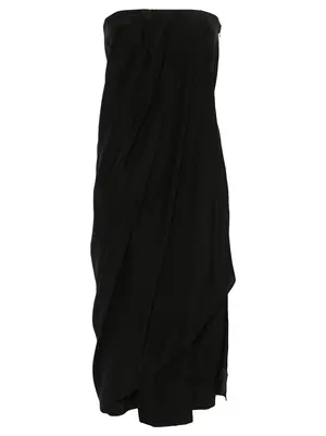 Gauge81 Onna Strapless Silk Midi Dress - Black
