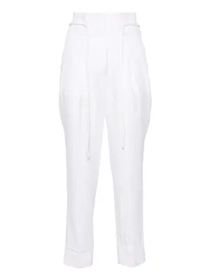 Peserico Pleat-detail Cropped Trousers - White