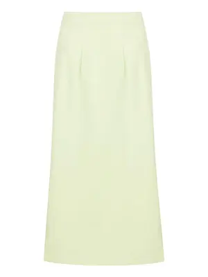 OLYMPIAH Fenda Side-slit Midi Skirt - Green